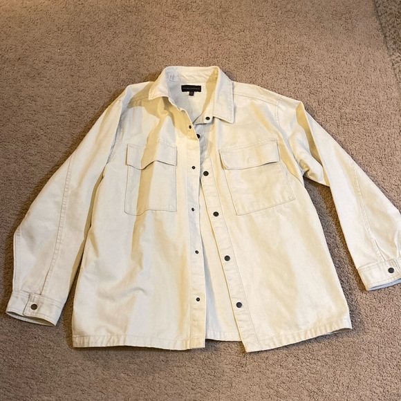 Jackets & Coats | Cream Color Mens Cargo Jean Jacket Size 2xl | Poshmark